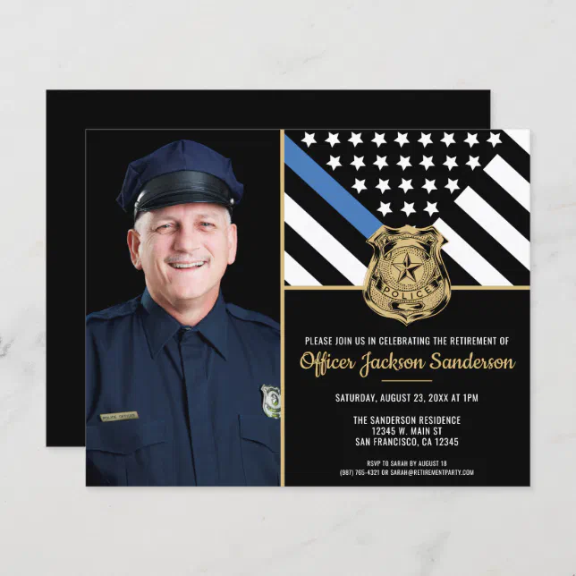 Budget Police Photo Retirement Invitation | Zazzle