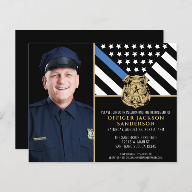 Budget Police Photo Retirement Party Invitation | Zazzle