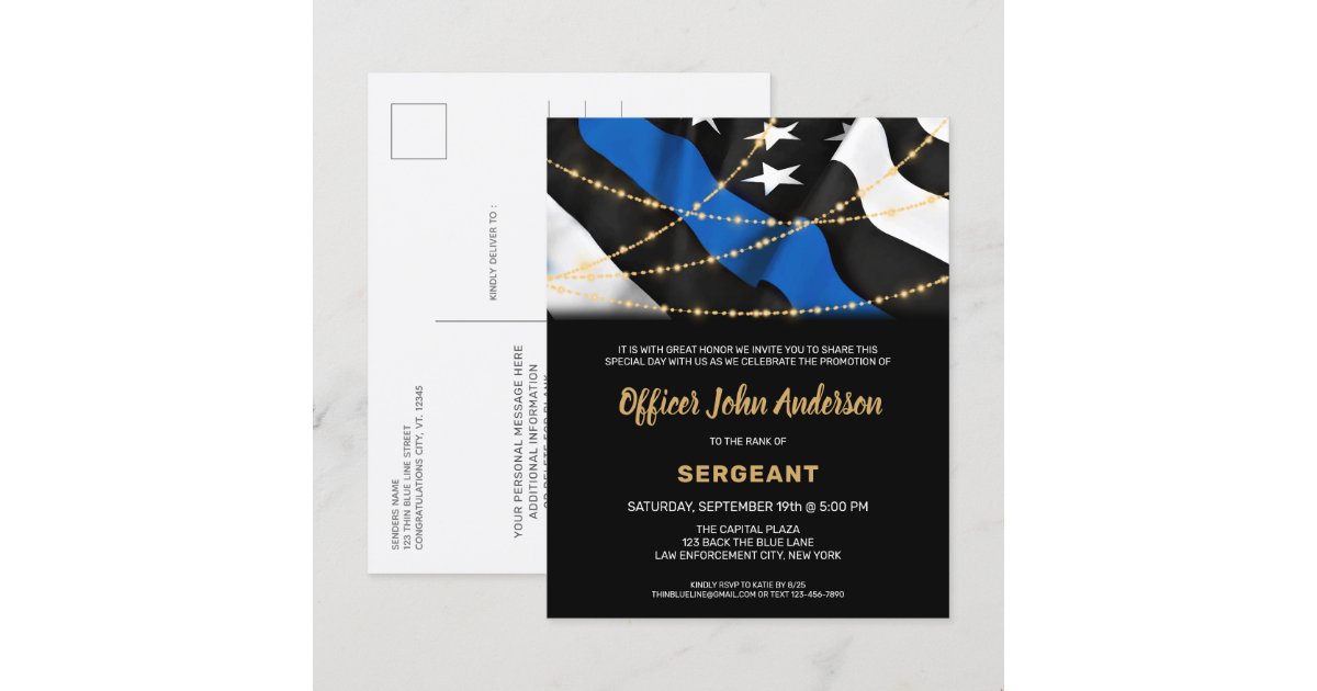 Budget Police Promotion Law Enforcement Invite | Zazzle