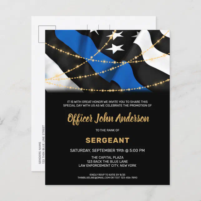 Budget Police Promotion Law Enforcement Invite | Zazzle