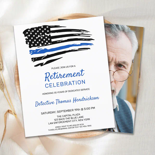 Budget Police Retirement Custom Photo Invitation | Zazzle