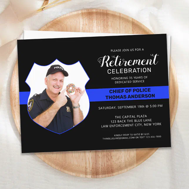 Budget Police Retirement Party Invitation Photo | Zazzle