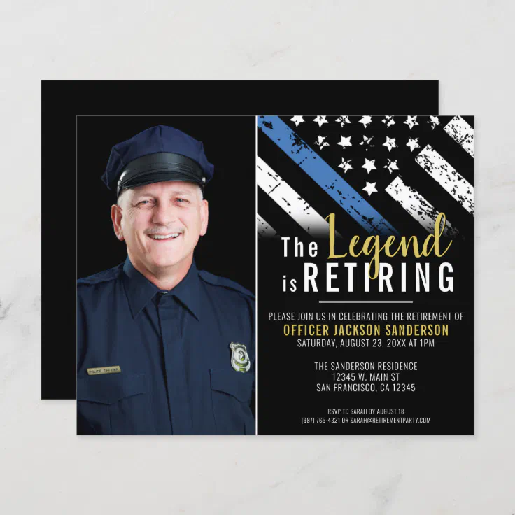 Budget Police Retirement Party Photo Invitation | Zazzle