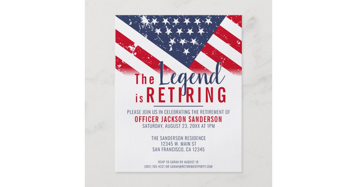 Budget Police Retirement Patriotic Invitation Flyer | Zazzle