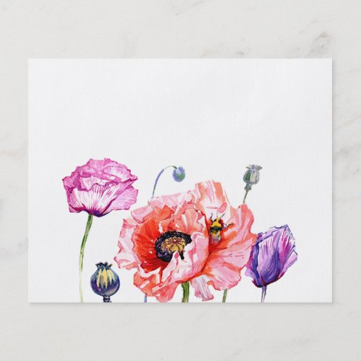 Budget/Poppy Flowers Bridal shower. Flyer | Zazzle