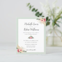 BUDGET Pretty Sage and Pink Floral wedding | Zazzle