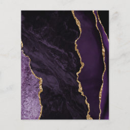Budget Purple Gold Agate Trendy Wedding Invitation | Zazzle