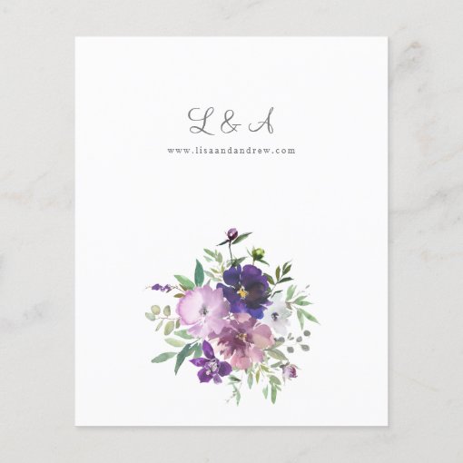 Budget Purple - Lavender & Violet Floral Wedding 2 Flyer | Zazzle