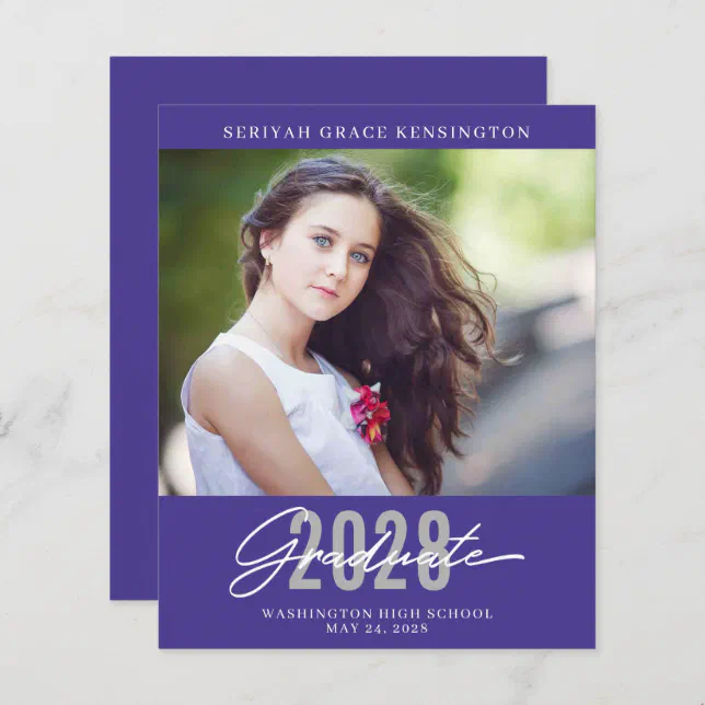 Budget Purple Modern Elegant Graduation | Zazzle