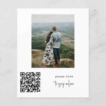 Budget QR CODE 2 photos wedding Invitation Flyer | Zazzle