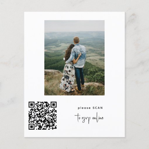 Budget QR CODE 2 photos wedding Invitation Flyer | Zazzle