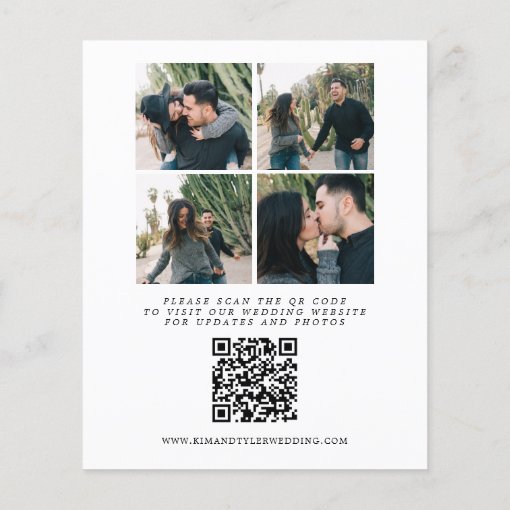 Budget QR CODE 4 photos modern wedding Invitation | Zazzle