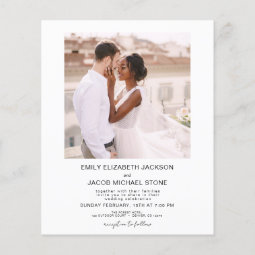 Budget QR Code Calligraphy Wedding Invitation Flyer | Zazzle