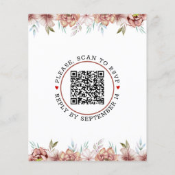 BUDGET QR code flowers wedding invitation | Zazzle