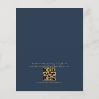 Budget QR Code Navy Blue Gold Wedding Invitation | Zazzle