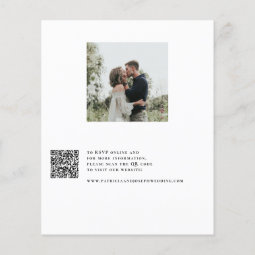 Budget QR CODE photo wedding invitation flyer | Zazzle