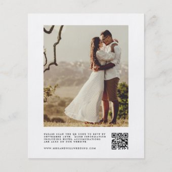 Budget QR Code Photo Wedding Invitation Flyer | Zazzle