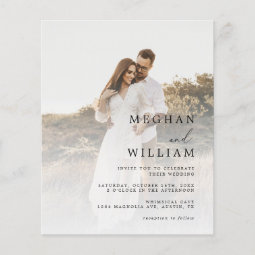 Budget QR Code Photo Wedding Invitation Flyer | Zazzle