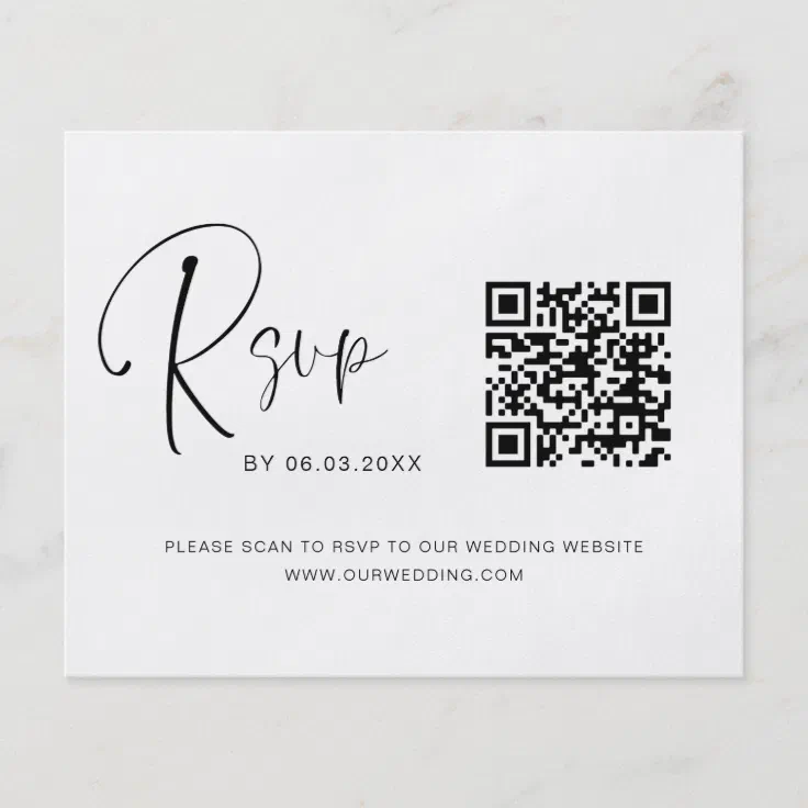 Budget QR Code RSVP Wedding Website Flyer | Zazzle