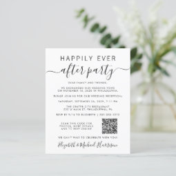 Budget QR Code Wedding After Party Invitation | Zazzle