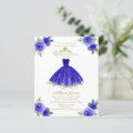 Budget Quinceanera Invitation Spanish Royal Blue | Zazzle