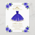 Budget Quinceanera Invitation Spanish Royal Blue | Zazzle