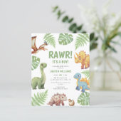 Budget Rawr Its A Boy Dinosaur Baby Shower Invites | Zazzle