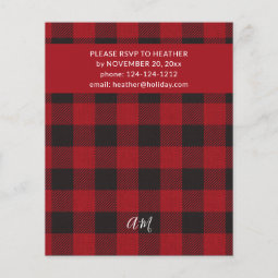 Budget Red Buffalo Plaid Flannel Christmas Party Flyer | Zazzle