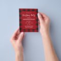 Budget Red Buffalo Plaid Flannel Christmas Party Flyer | Zazzle
