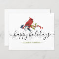 Budget Red Cardinal Happy Holidays Card | Zazzle