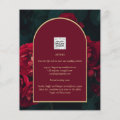 BUDGET Red Roses ForestGreen Winter Wedding INVITE Flyer | Zazzle