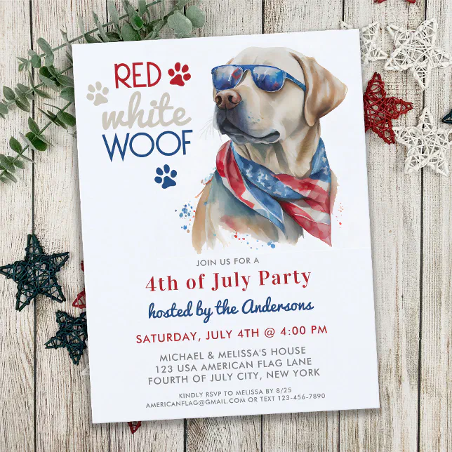 Budget Red White Woof Patriotic Dog 4th Of July | Zazzle