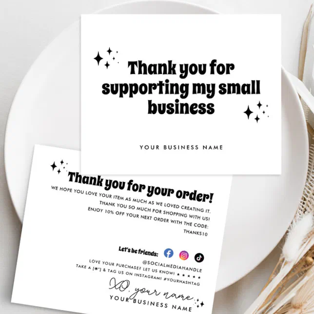 Budget Retro Supporting Small Business Thank You | Zazzle