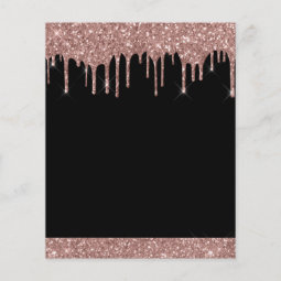 Budget Rose Gold Black Glitter Birthday Flyer | Zazzle