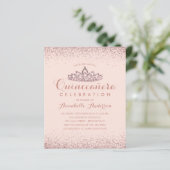 Budget Rose Gold Blush Quinceañera Tiara Invite | Zazzle
