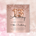 Budget Rose Gold Glitter 13th Birthday Invitation | Zazzle