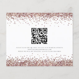 Budget Rose Gold Glitter QR Code Wedding Save Date | Zazzle