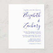 Budget Royal Blue Script Wedding Invitation | Zazzle