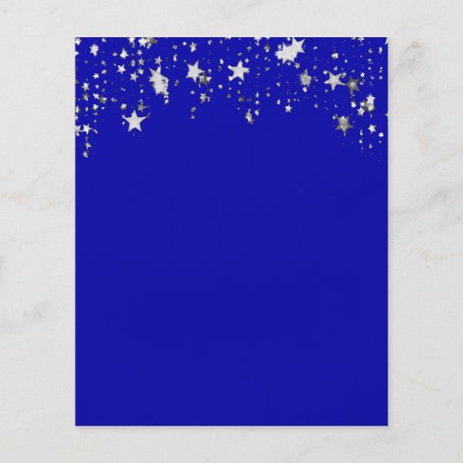 Budget royal blue silver stars wedding invitation flyer | Zazzle