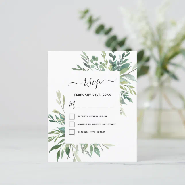 Budget RSVP Botanical Greenery Foliage | Zazzle