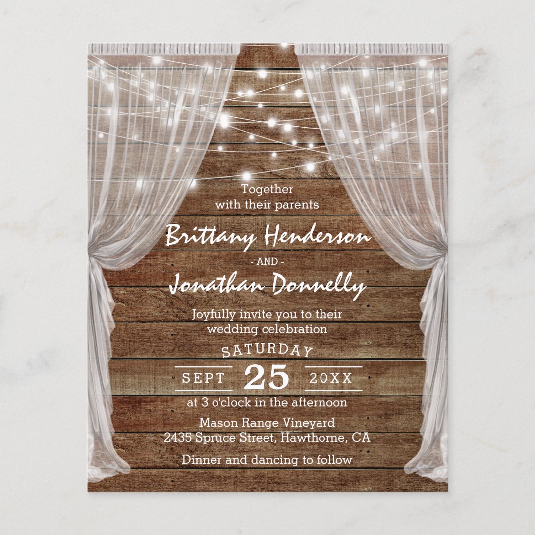 Budget Rustic Barn Wedding Invites | Zazzle