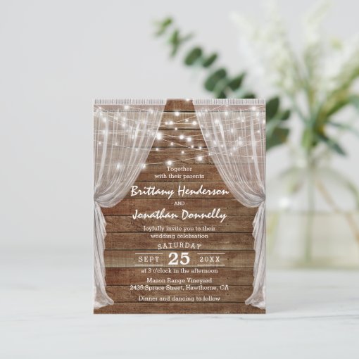 Budget Rustic Barn Wedding Invites | Zazzle