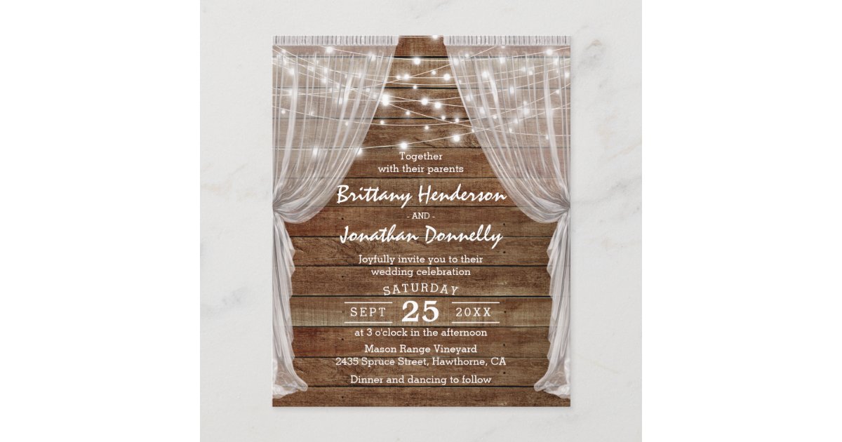 Budget Rustic Barn Wedding Invites | Zazzle