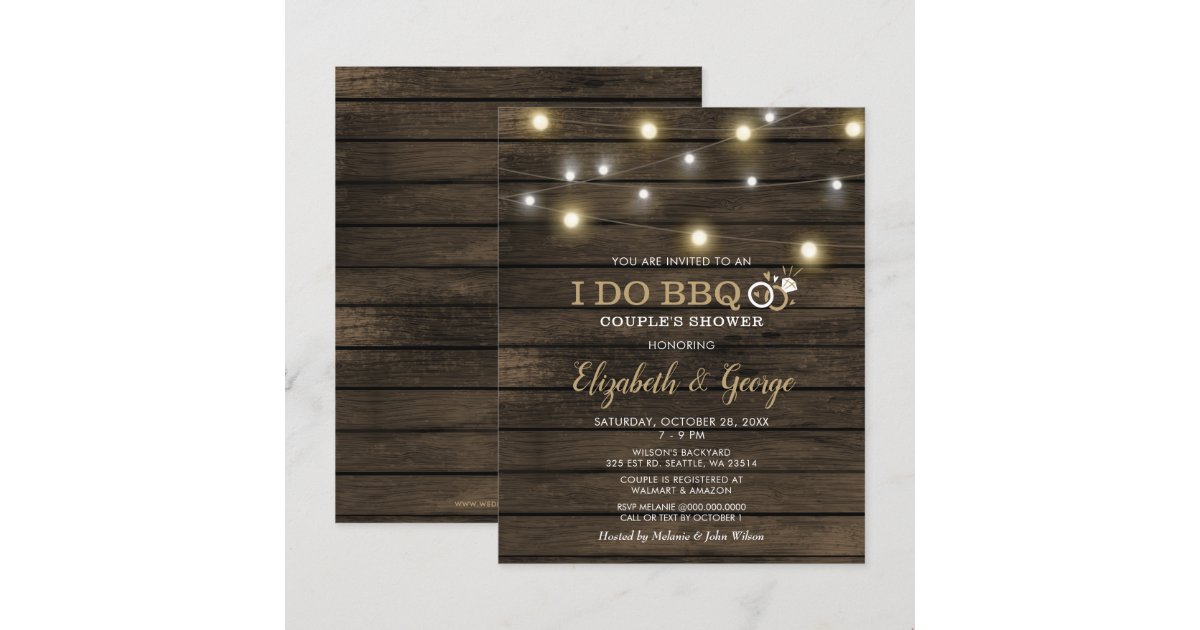 Budget Rustic Barn Wood I Do BBQ Invitation | Zazzle
