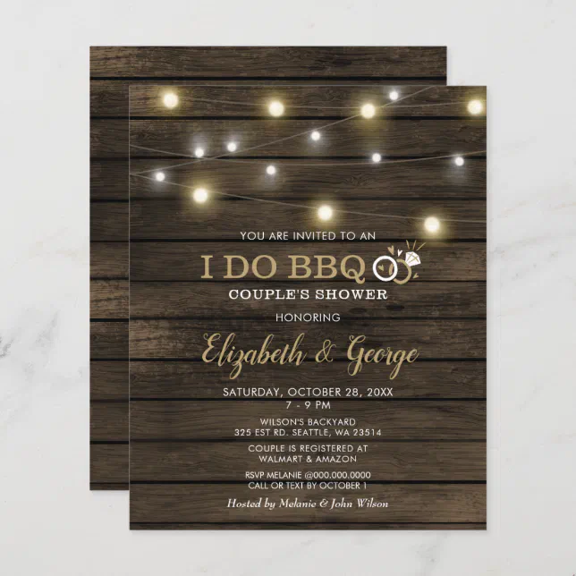 Budget Rustic Barn Wood I Do BBQ Invitation | Zazzle