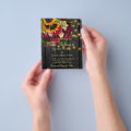 Budget rustic country sunflower roses wood wedding flyer | Zazzle