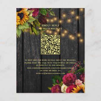 Budget rustic country wood QR wedding invitation | Zazzle