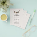 budget Rustic floral stag antlers wedding invite Flyer | Zazzle