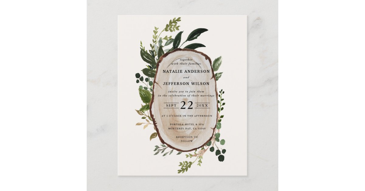 budget Rustic Foliage Farmhouse Wedding invitation | Zazzle