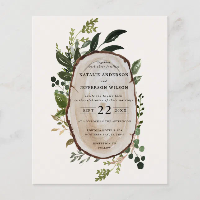 budget Rustic Foliage Farmhouse Wedding invitation | Zazzle